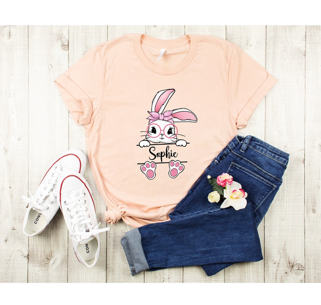 Custom Easter Bunny Shirt, Personalized Easter Name Shirt,cute Bunny ...