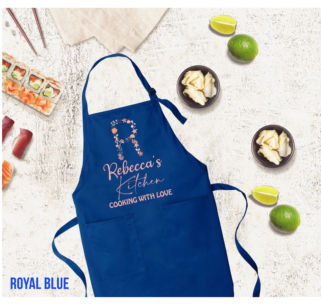 Personalized Floral Kitchen Apron for Women, Personalized Cookie Making ...
