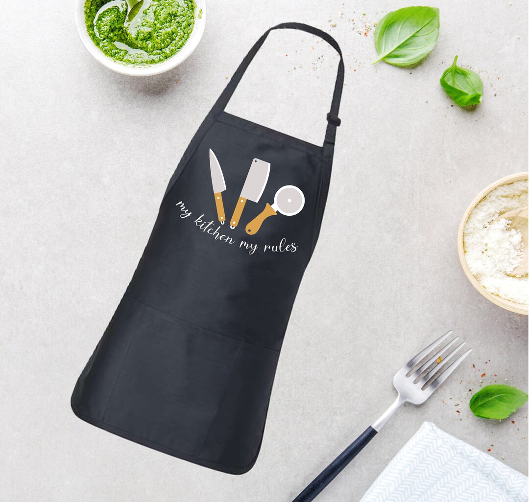 My Kitchen My Rules Apron, Kitchen Apron, Funny Cooking Apron With ...