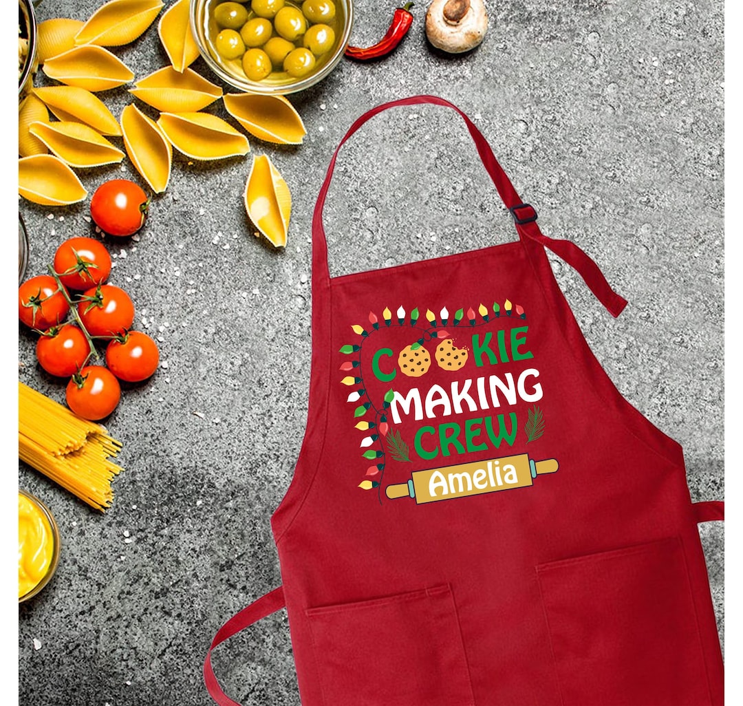 Personalized Cookie Making Crew Apron, Christmas Apron, Christmas ...