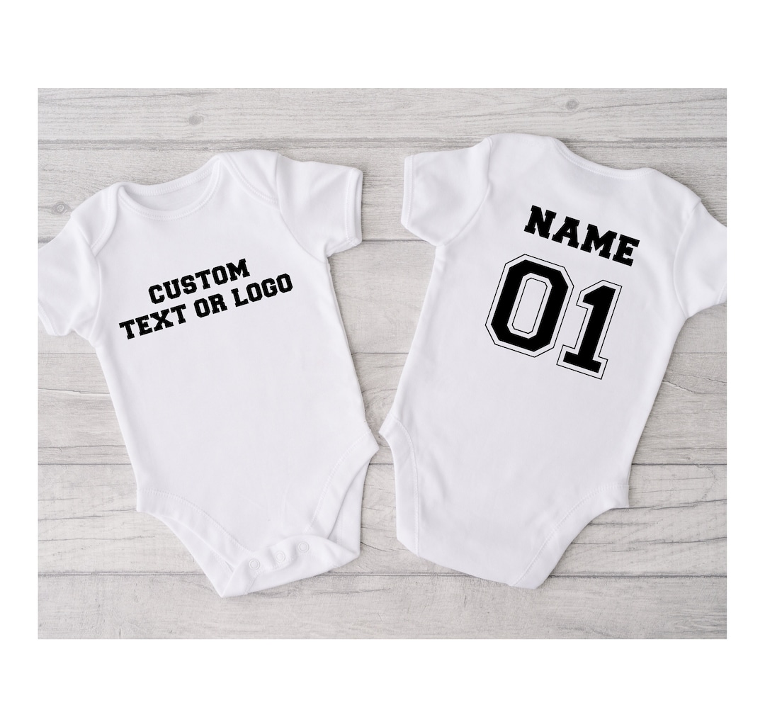 Custom Front and Back Print Baby Onesie®, Funny Custom Front Back Text Bodysuit, Newborn Gift ...