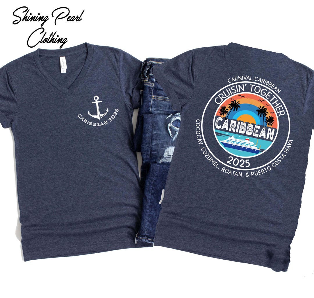 Custom Caribbean Cruise Vneck Shirt, Caribbean Cruise Vneck Tshirt ...