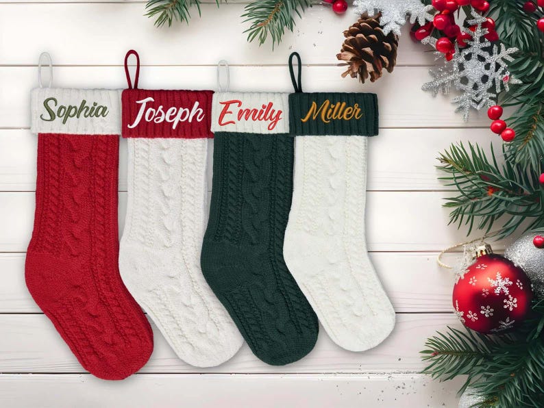 2026 Embroidered Christmas Stocking, Personalized Christmas Stockings ...