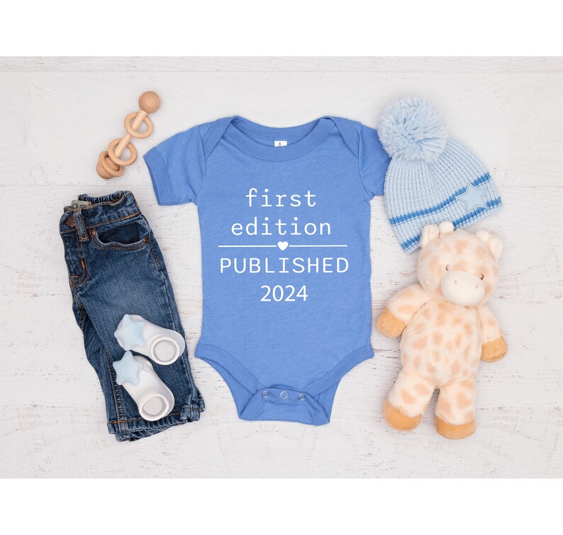 First Edition, Published 2026 Vintage Book Page Organic Baby Onesie ...