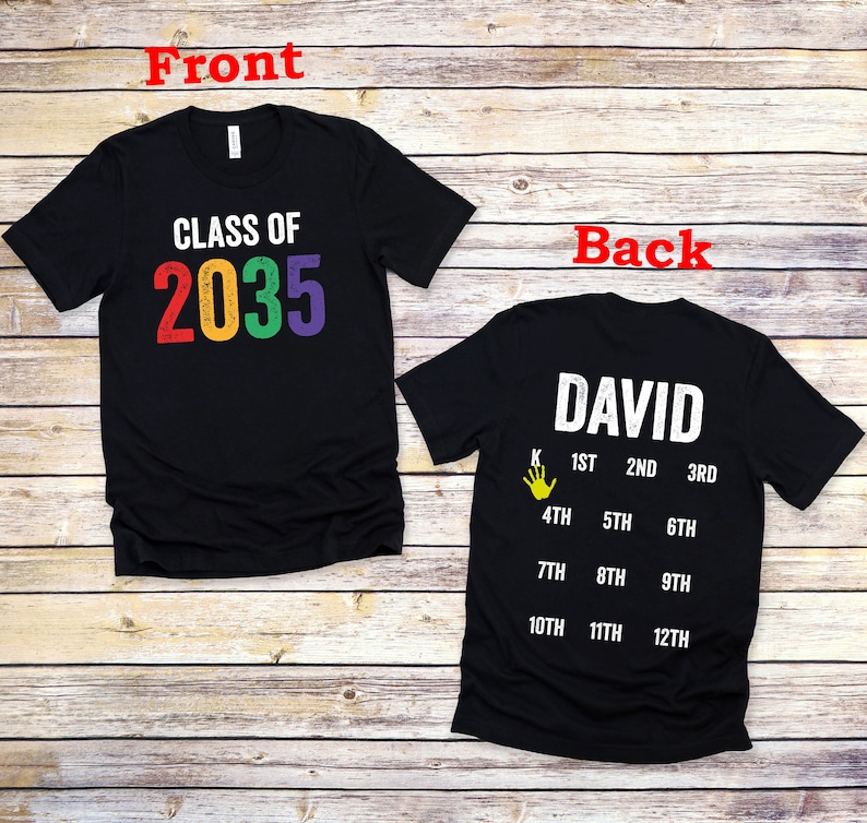 Class of 2036 Handprint Shirt, Class of 2036 Grow With Me Shirt ...