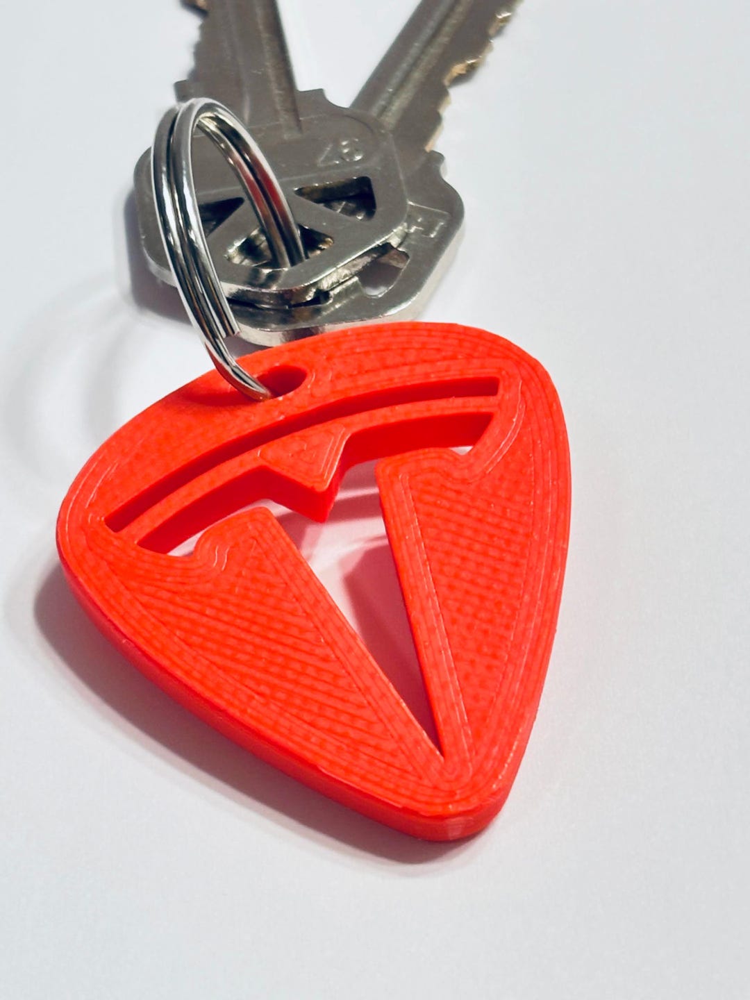 Tesla Logo Keychain, 3D Printed Car Accessory, Multi-color Keychain ...