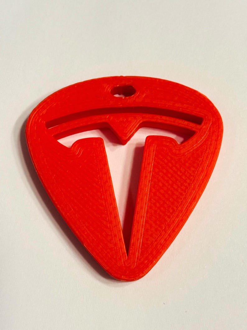 Tesla Logo Keychain, 3D Printed Car Accessory, Multi-color Keychain ...