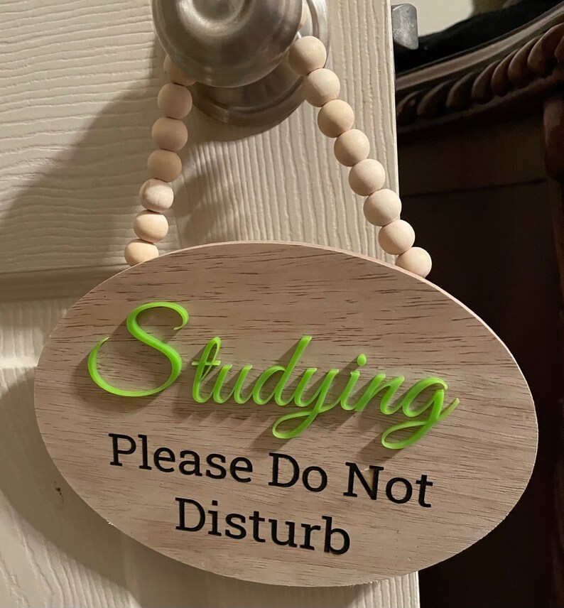 Studying Door Hanger: Do Not Disturb Sign - College Dorm Decor - Etsy