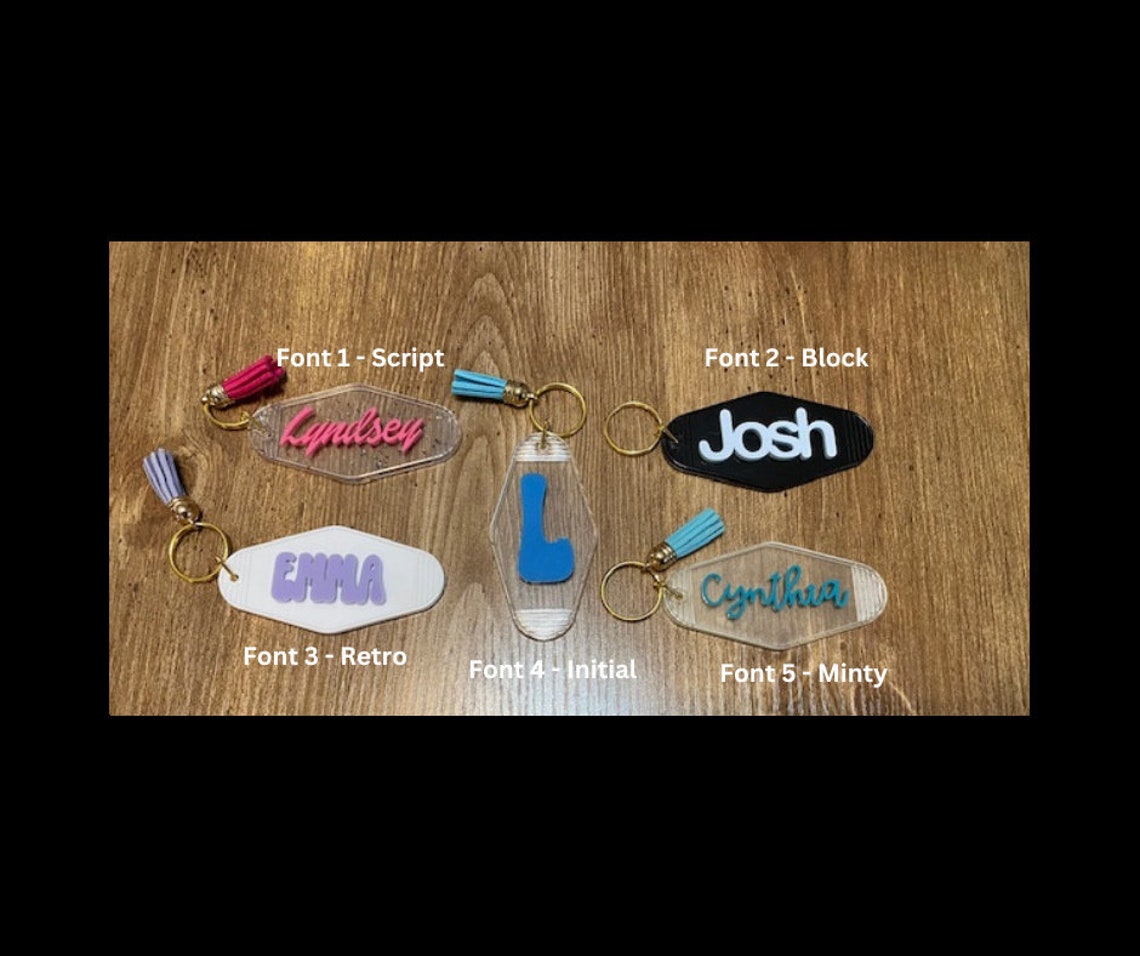 Retro Acrylic Keychains Vintage Motel Style - Etsy