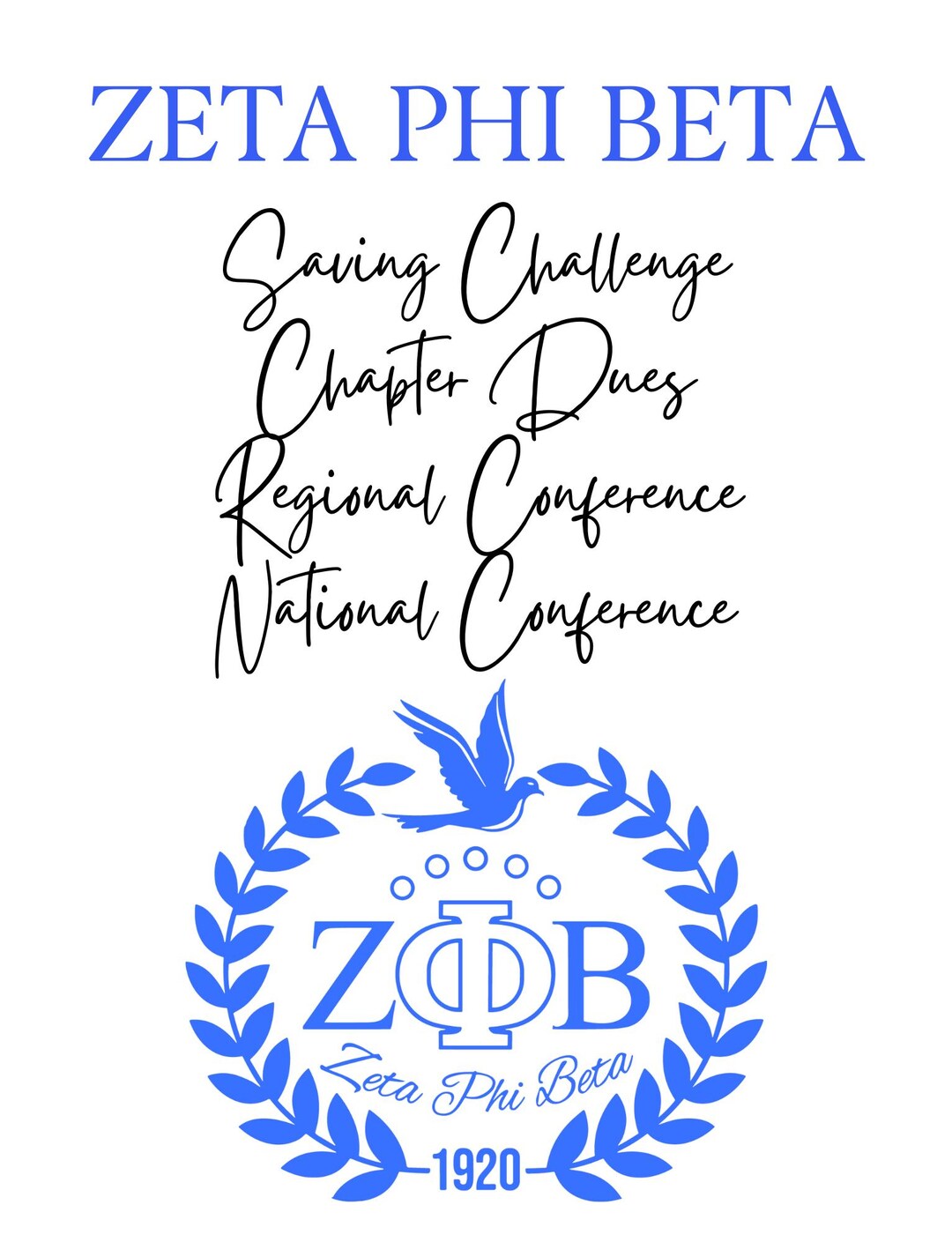 Zeta Phi Beta Savings Challenge Bundle: Chapter Dues, Conference ...