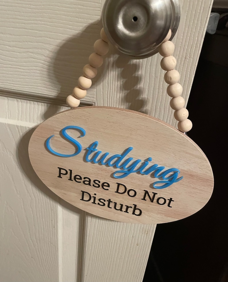 Studying Door Hanger: Do Not Disturb Sign - College Dorm Decor - Etsy