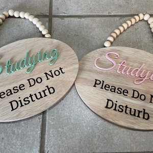 Studying Door Hanger: Do Not Disturb Sign - College Dorm Decor - Etsy