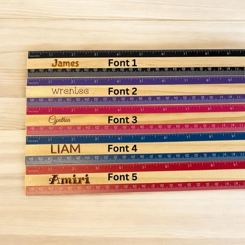 12 Inch Wooden Rulers With Personalized Name Engraving - Etsy
