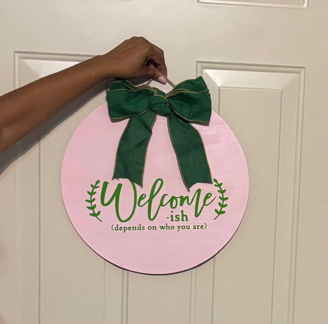 Door Hanger - Welcome-ish (depends on Who You Are) - Pink With Kelly ...