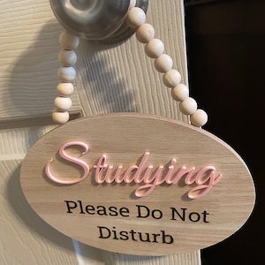 Studying Door Hanger: Do Not Disturb Sign - College Dorm Decor - Etsy