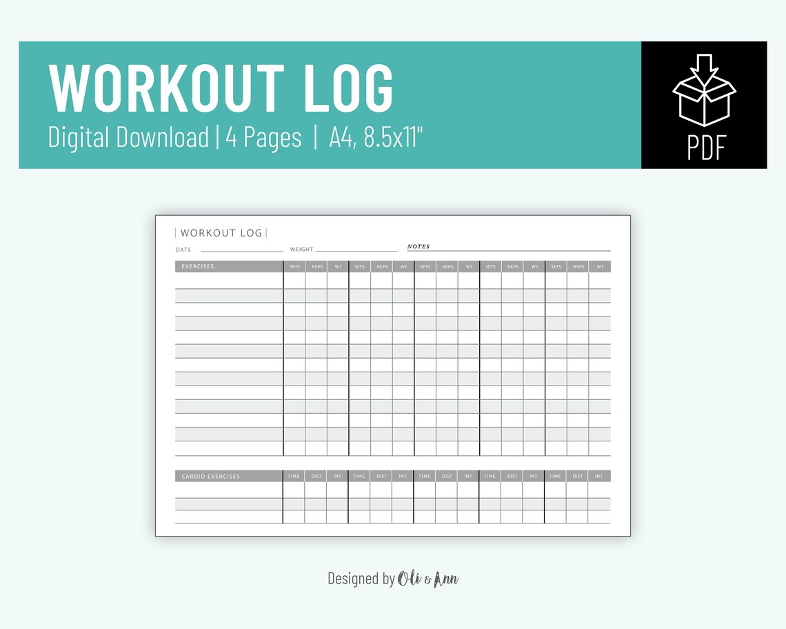Workout Log Workout List Trainings Log Cardio Plan Fitness Trainings ...