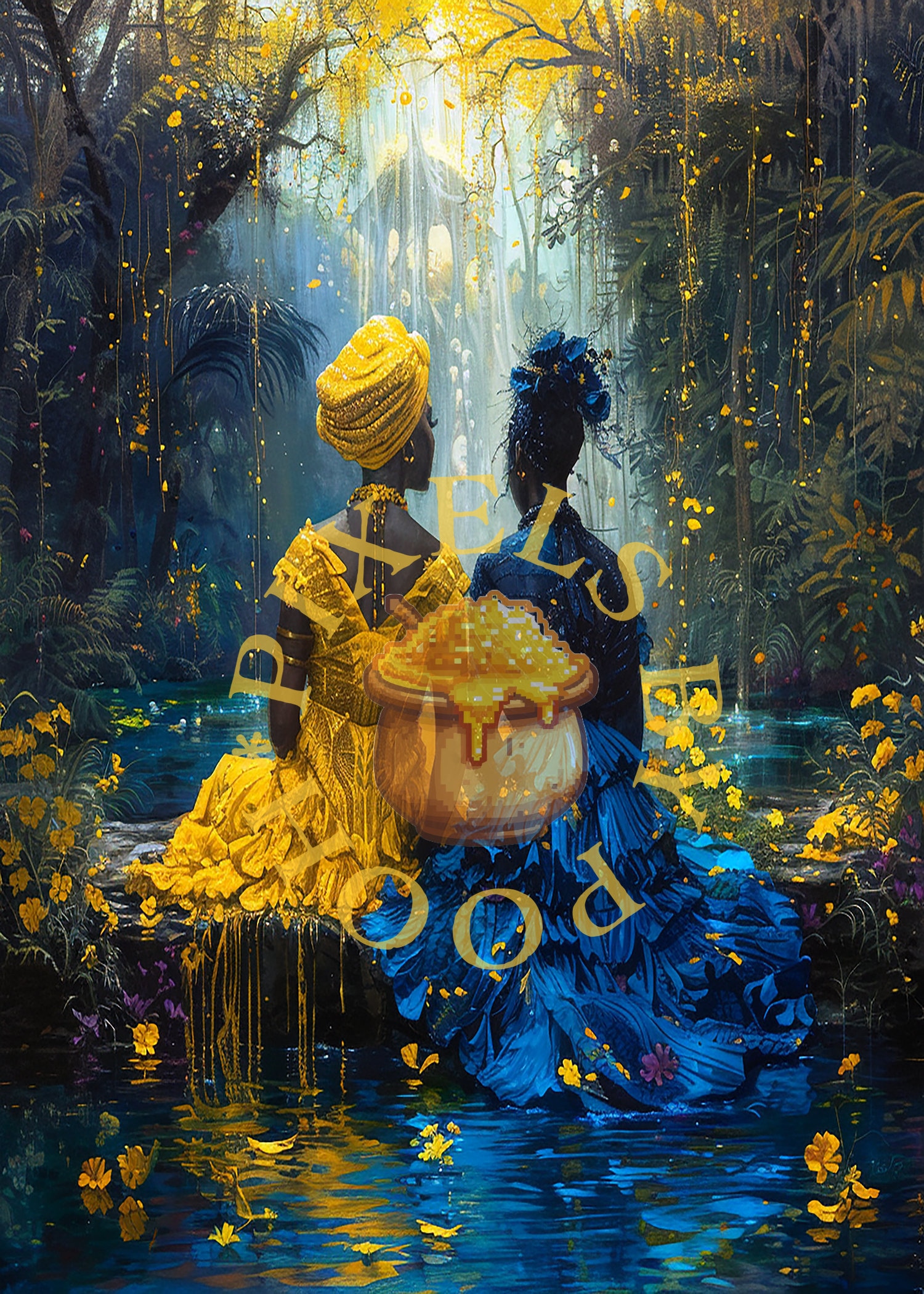 Daughters: the Divine Meeting Digital Art Print Yemoja Oshun Yemaya ...