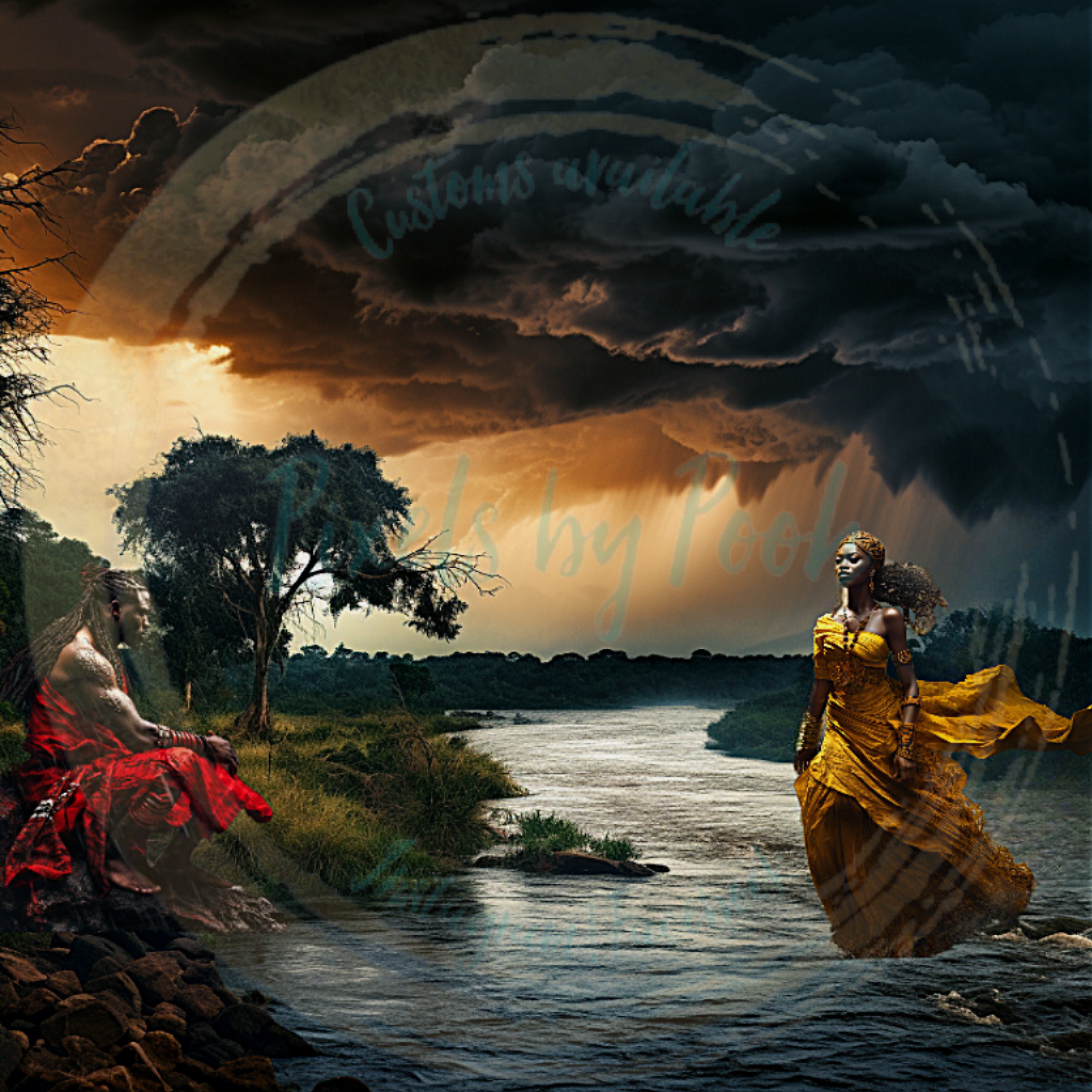 Shango and Oshun|chango and Osun|xango|orisha|png - Etsy