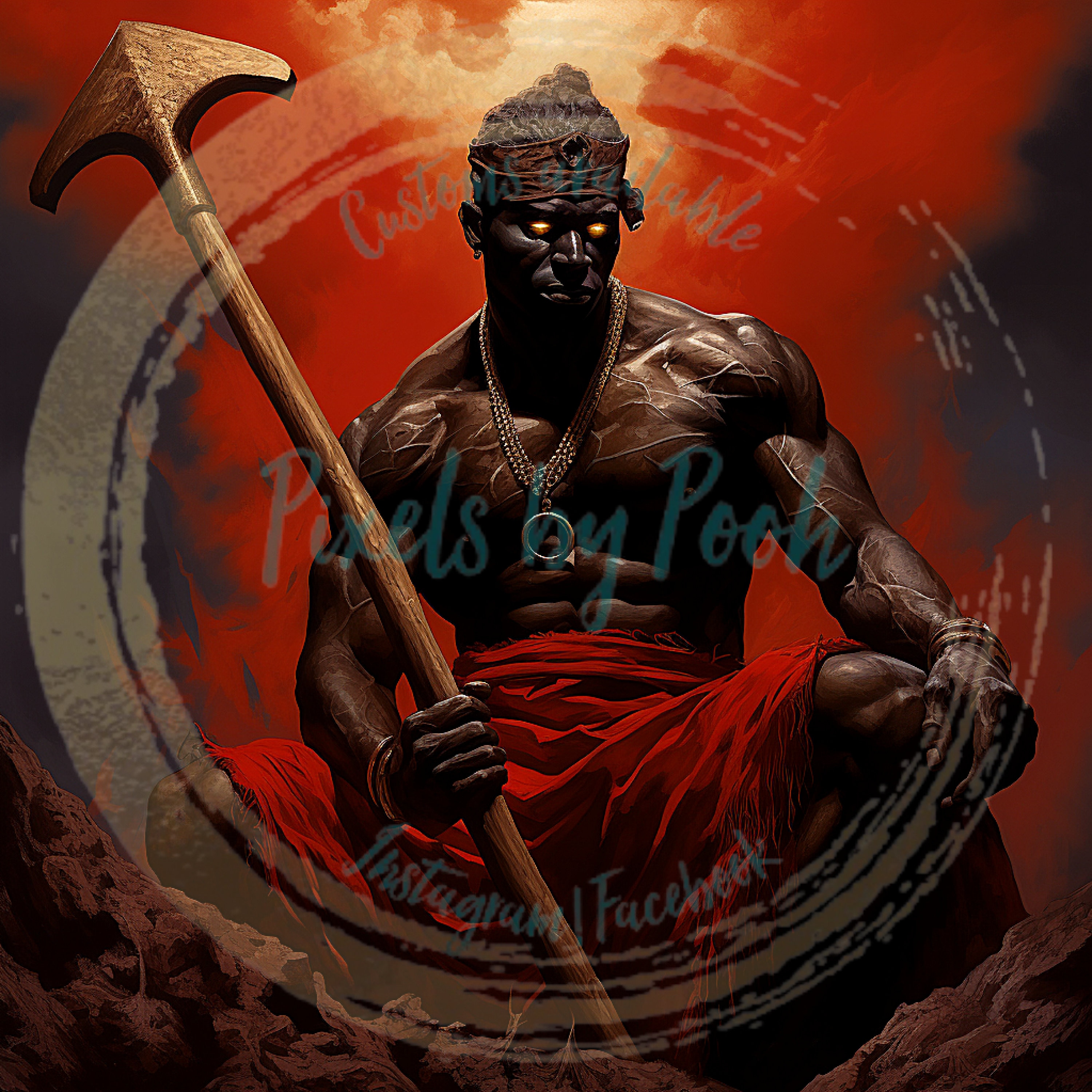 Aganju|agayu|aganyu|orisha|png - Etsy