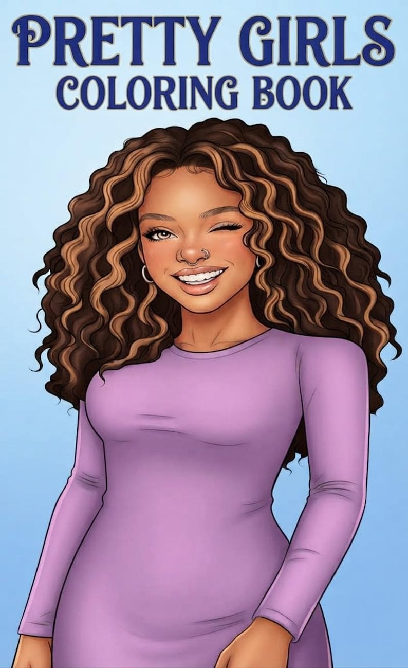 Pretty Girls Coloring Pages - Etsy UK