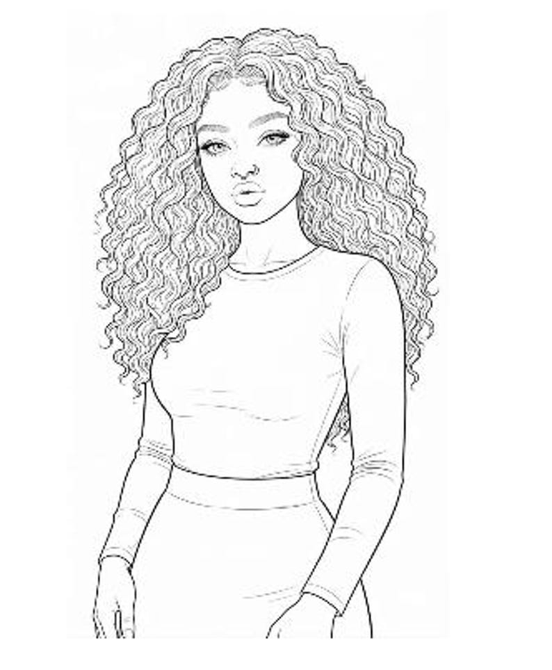 Pretty Girls Coloring Pages - Etsy UK
