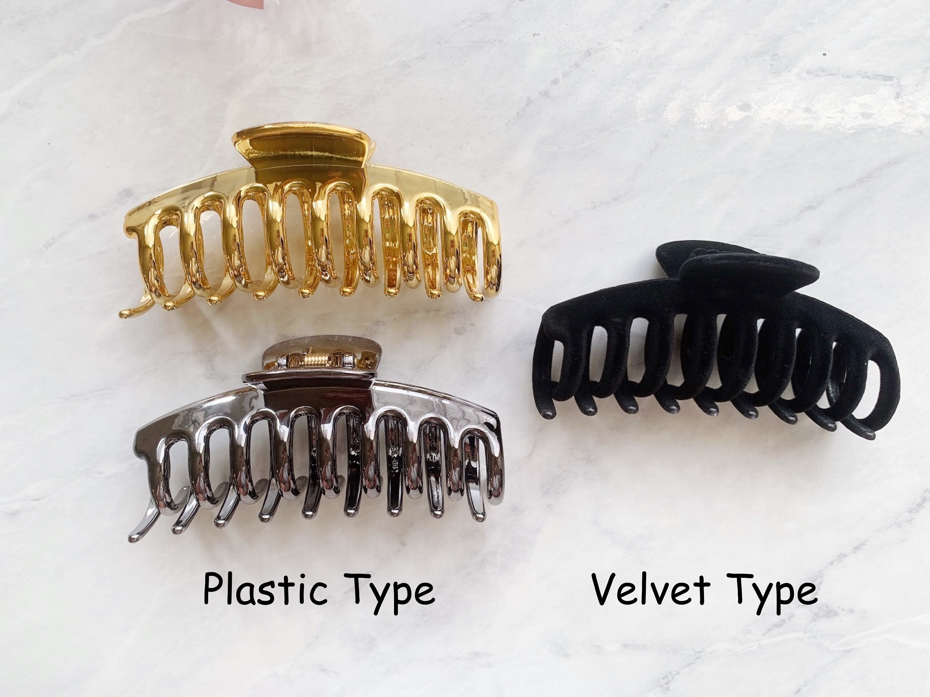 Large Hair Claw Jumbo Hair Claw Plastic Hair Claw Velvet - Etsy