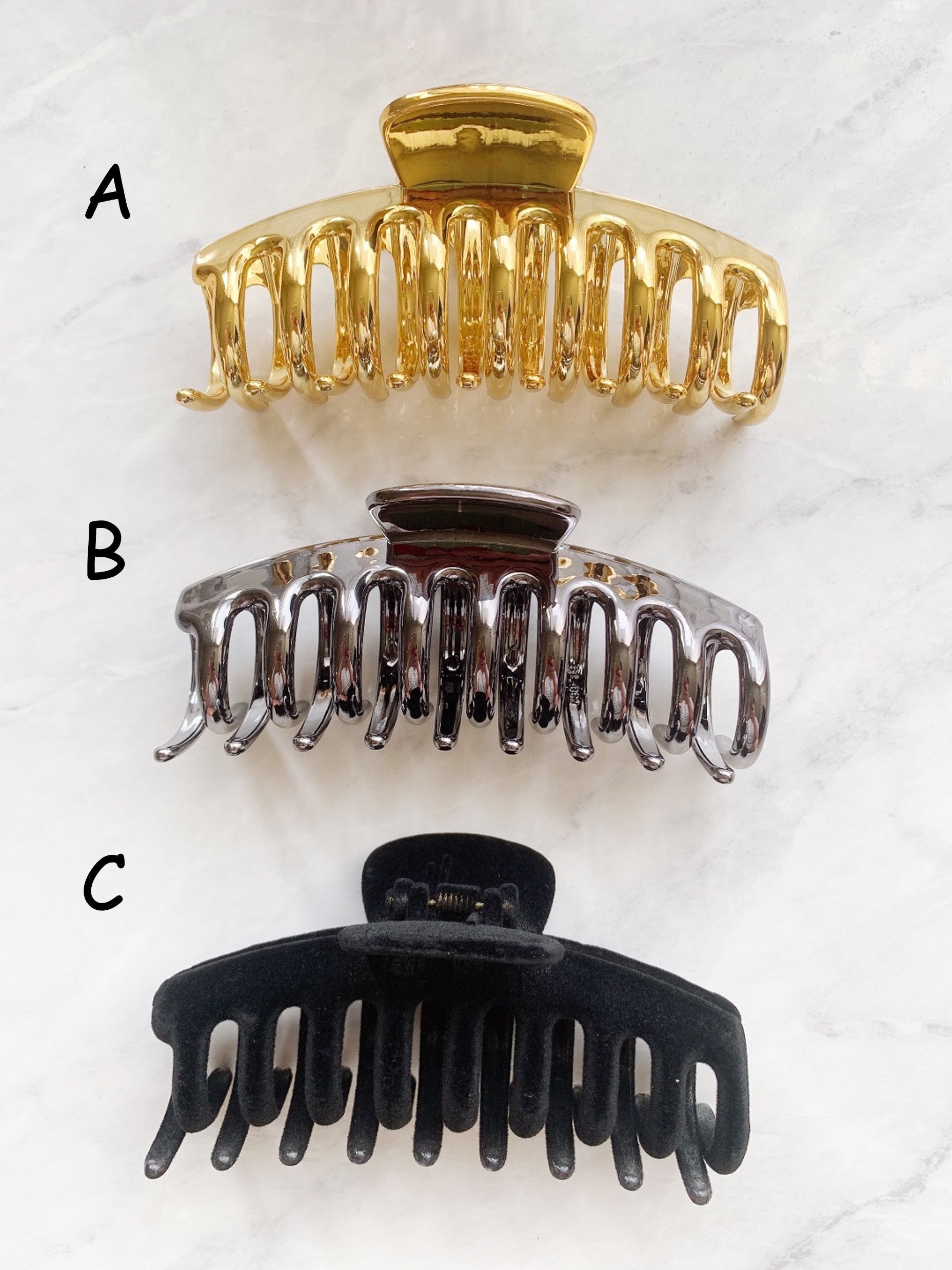 Large Hair Claw Jumbo Hair Claw Plastic Hair Claw Velvet - Etsy