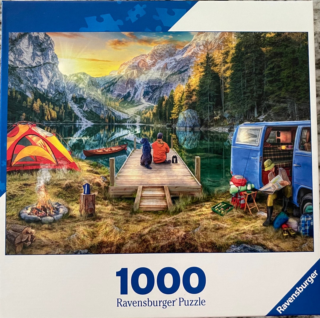 Ravensburger 1000 Piece Jigsaw Puzzle of a Couple Camping by a Lake ...
