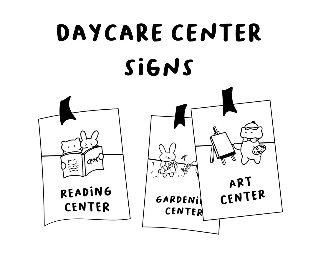PDF | Daycare Center Sign: Cute Design | Editable Template! - Etsy