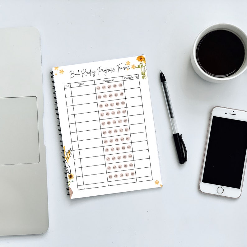 Book Reading Progress Tracker Productivity Planner Book - Etsy