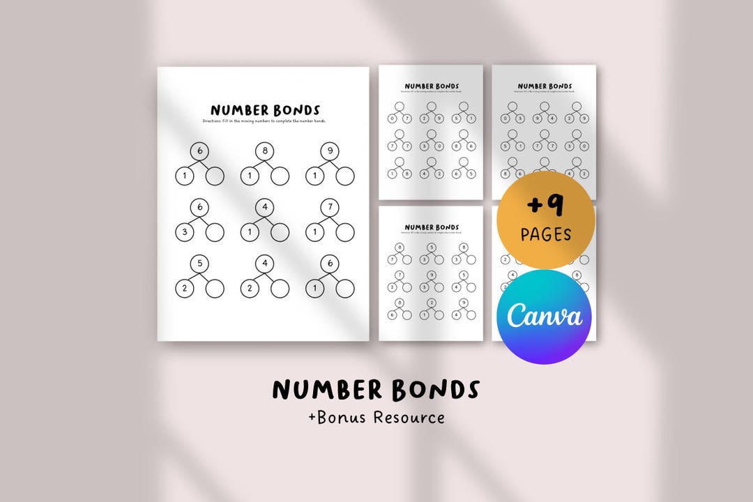 Number Bonds Worksheet | Kindergarten Math Printable | Addition ...