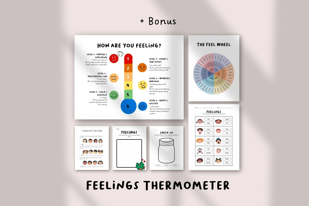 Feelings Thermometer Printable for Kids | Emotional Regulation Tool ...