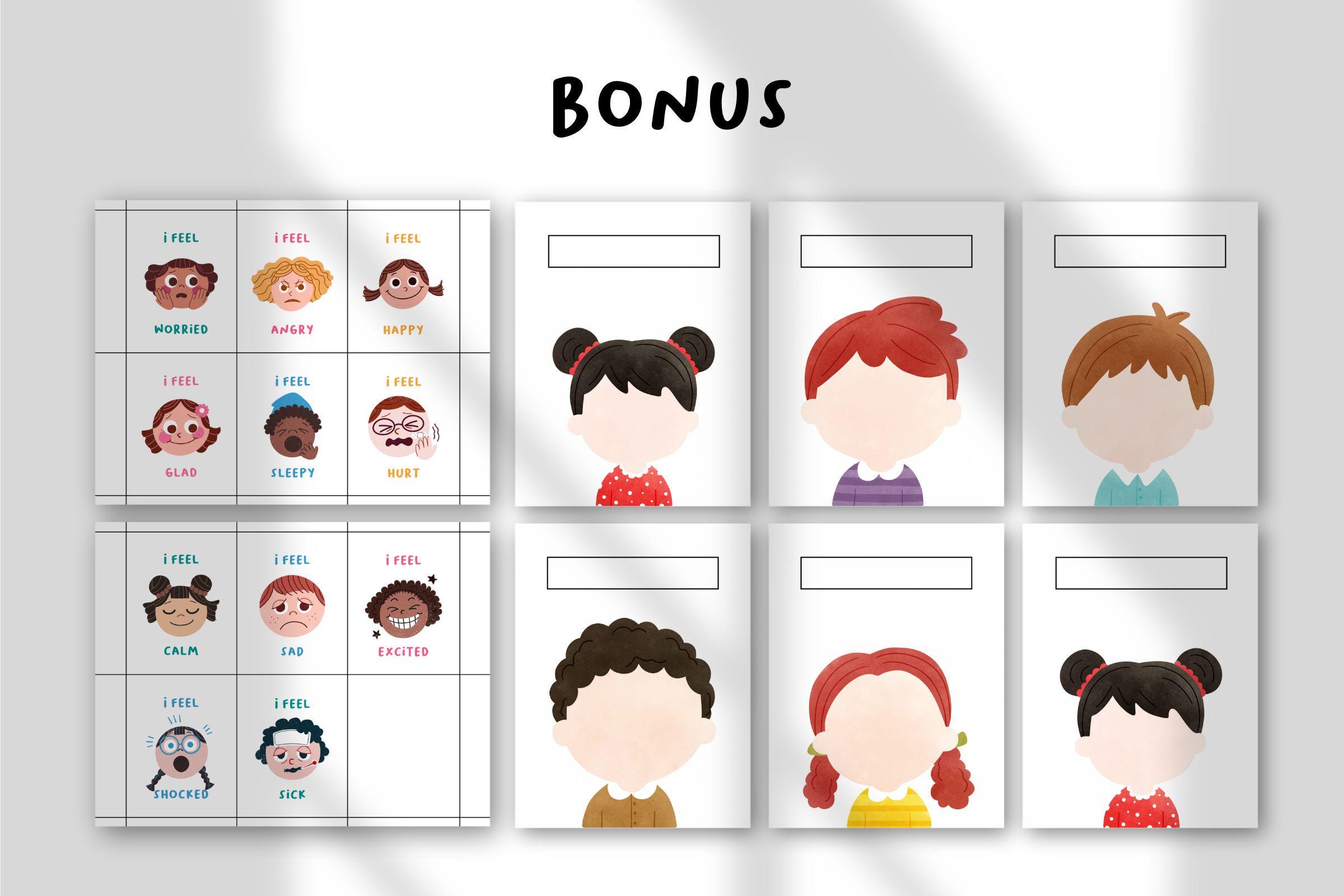 Emotion Faces Printable for Kids, Feelings Flashcards & Posters, Social ...