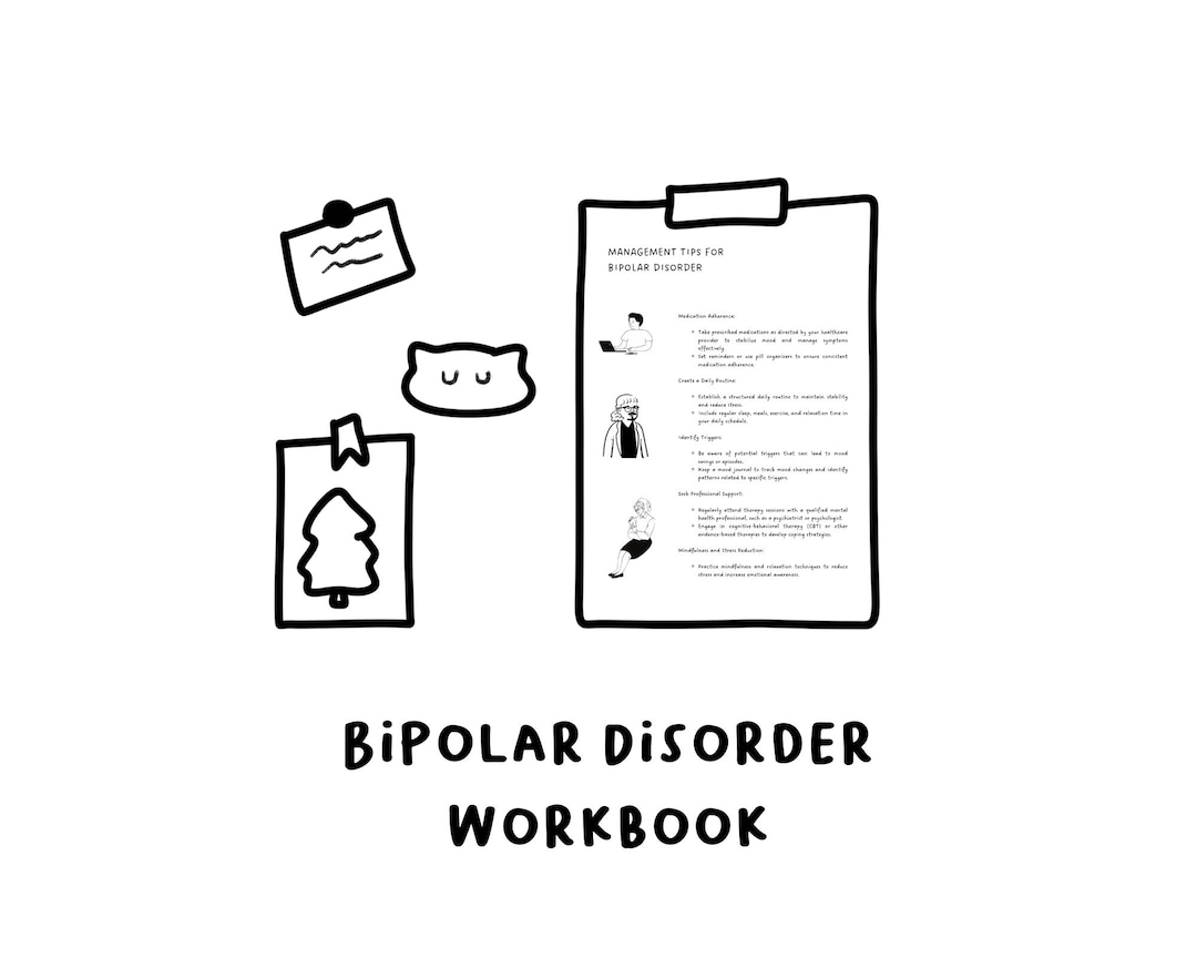Bipolar Disorder Workbook Bipolar Symptom Tracker Bundle Bipolar ...