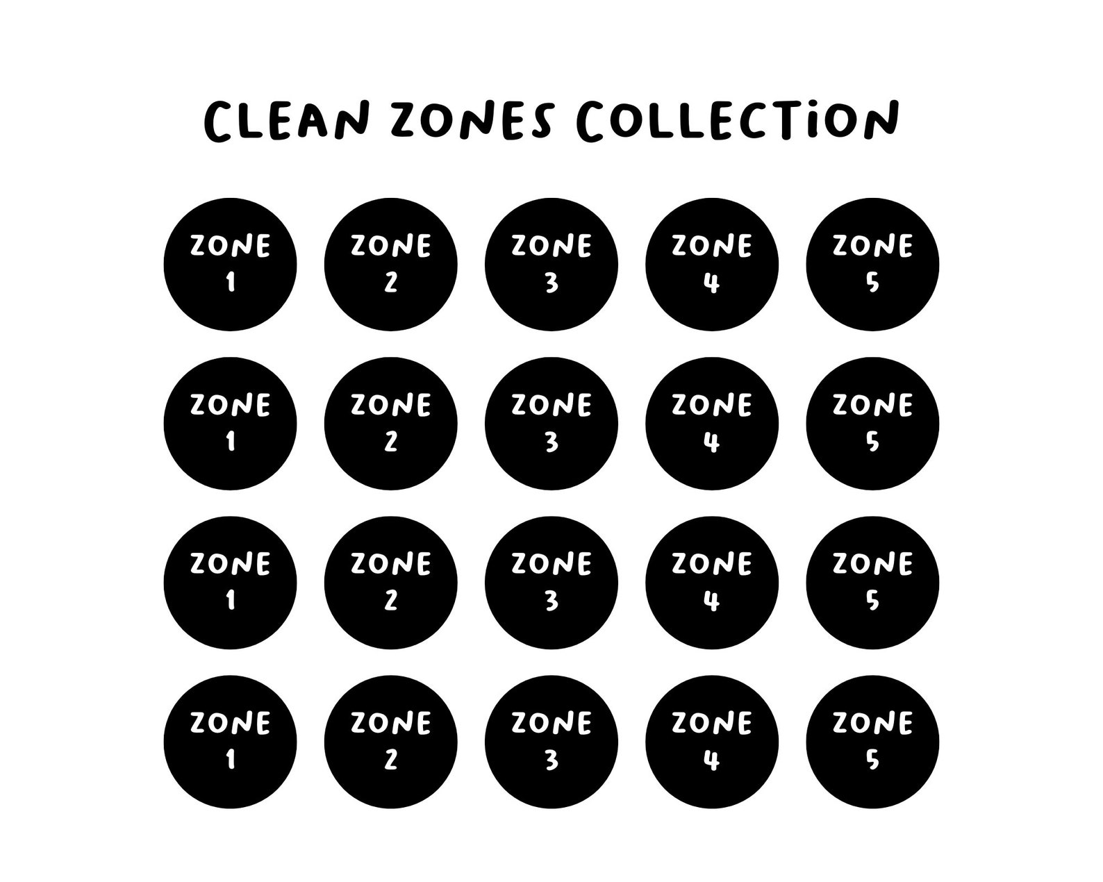Minimalist Flylady Zone Stickers - Printable PDF, SVG, PNG - Etsy