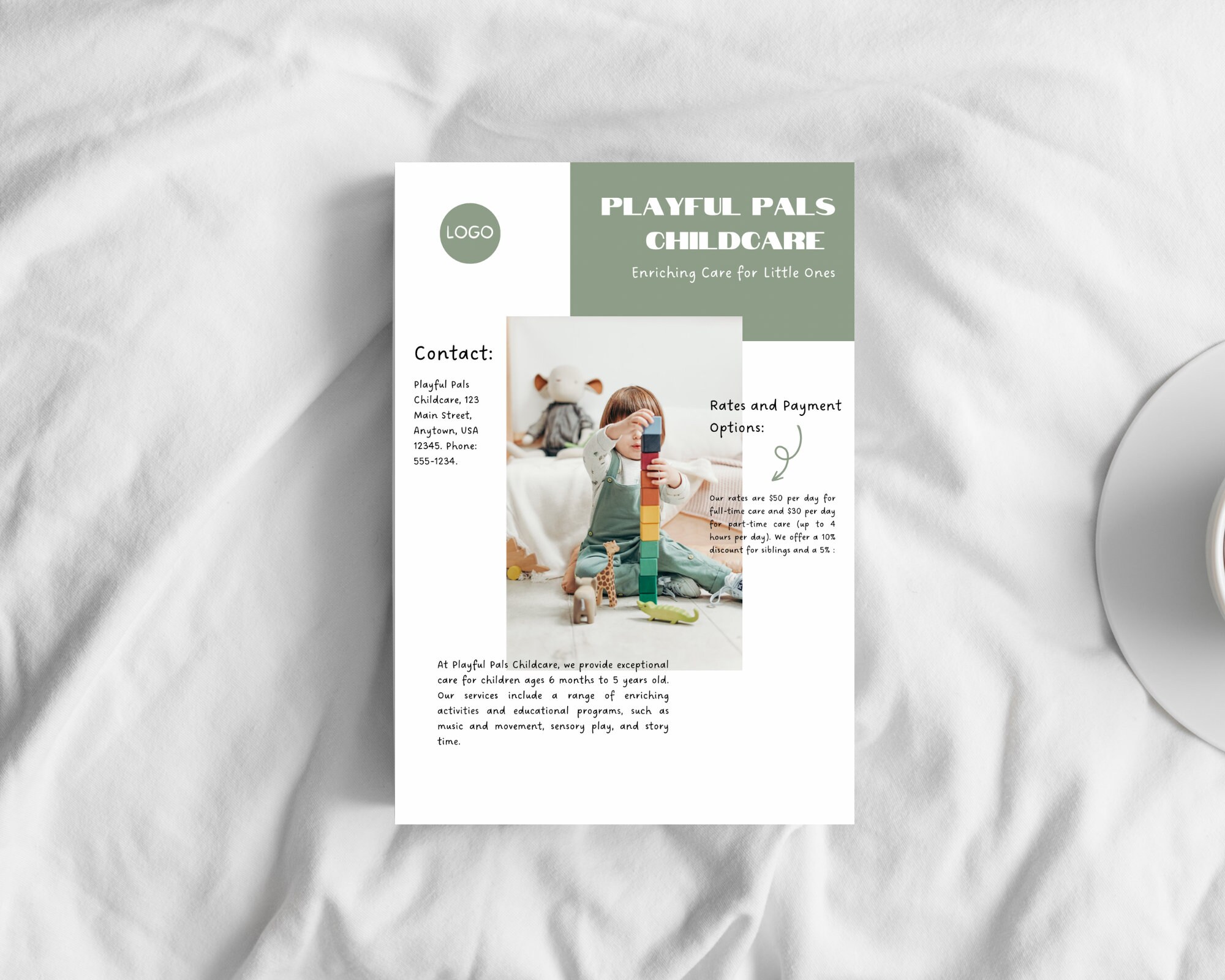 Editable Child Care Flyer Template | Daycare Advertisement | Printable ...