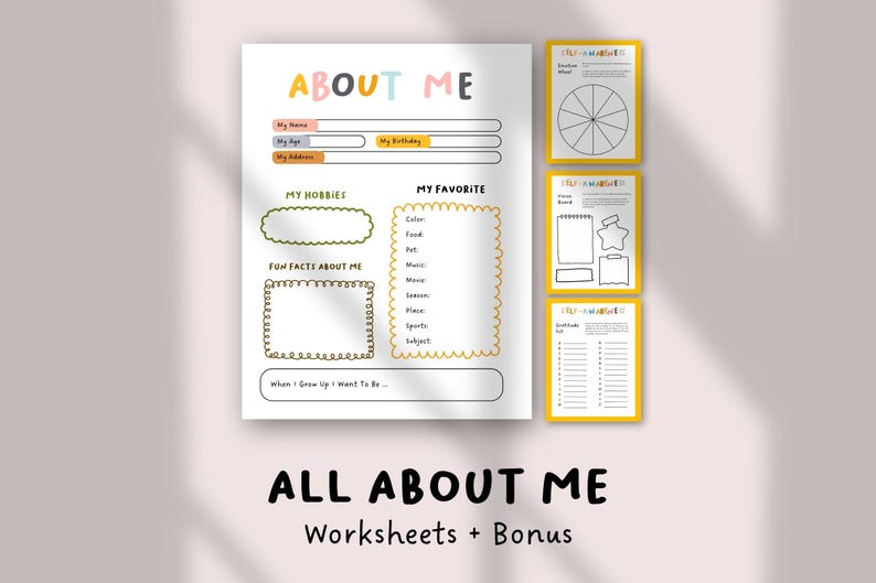 All About Me Worksheet & Poster | Back to School Printable Activity ...
