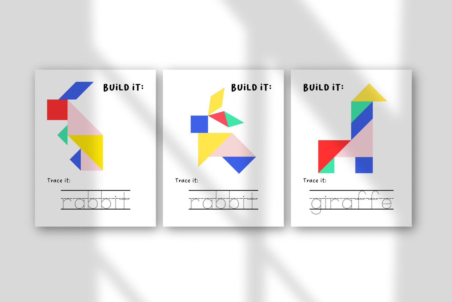 Animal Tangram Puzzle Printable – Shape Matching Activity – Fine Motor ...