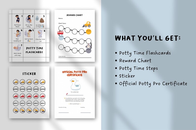 Printable Potty Training Chart for Toddlers | Reward Sticker Chart ...