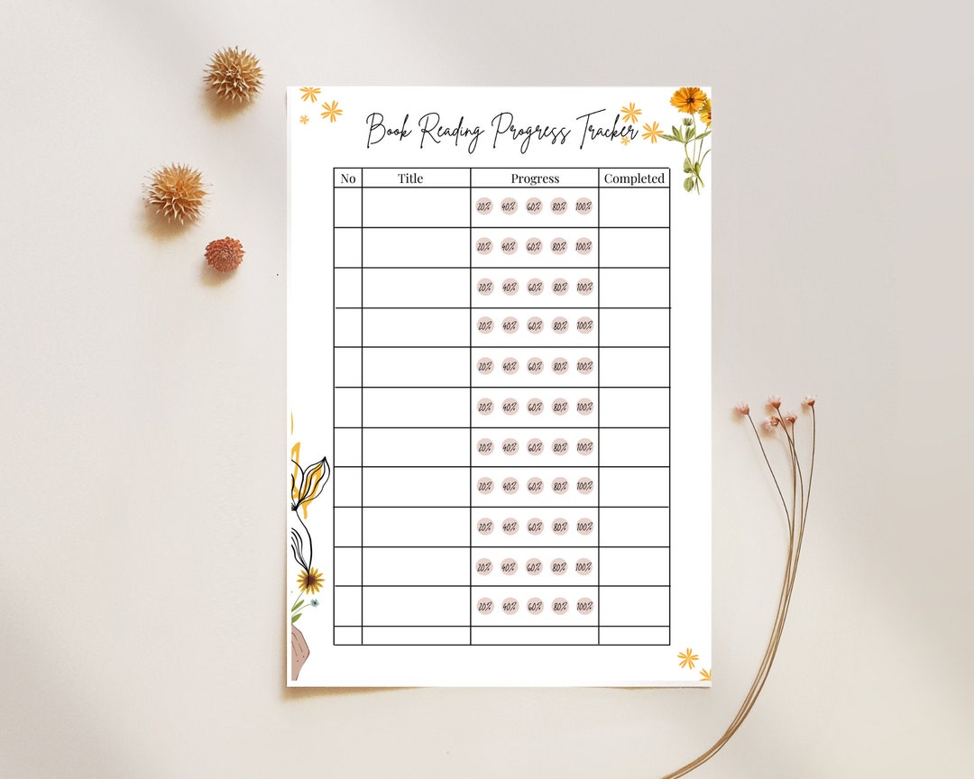 Book Reading Progress Tracker Productivity Planner Book - Etsy