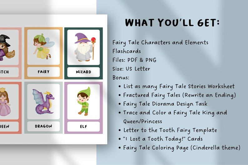 Fairy Tale Characters and Elements Flashcards | Story Writing & Reading ...