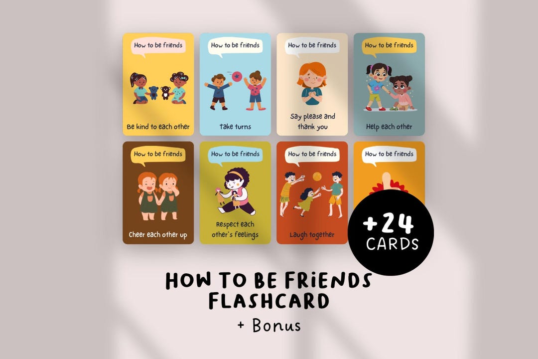 How to Be Friends Flashcards | Social Skills Printable for Kids ...