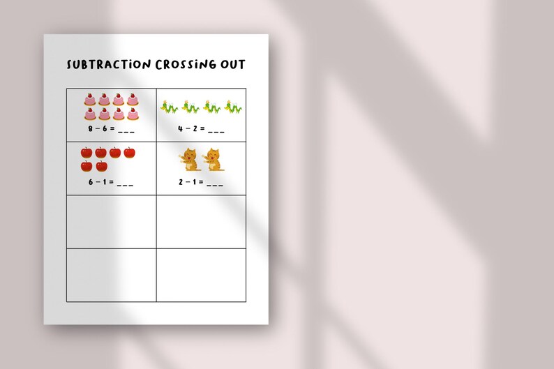 Subtraction Crossing Out Worksheets | Visual Subtraction Strategy ...