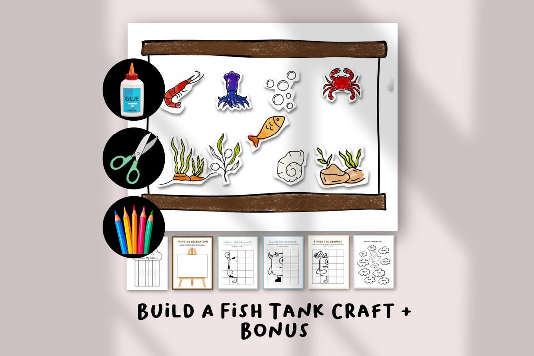 Build a Fish Tank Craft | Printable DIY Coloring Aquarium | Kids Spring ...