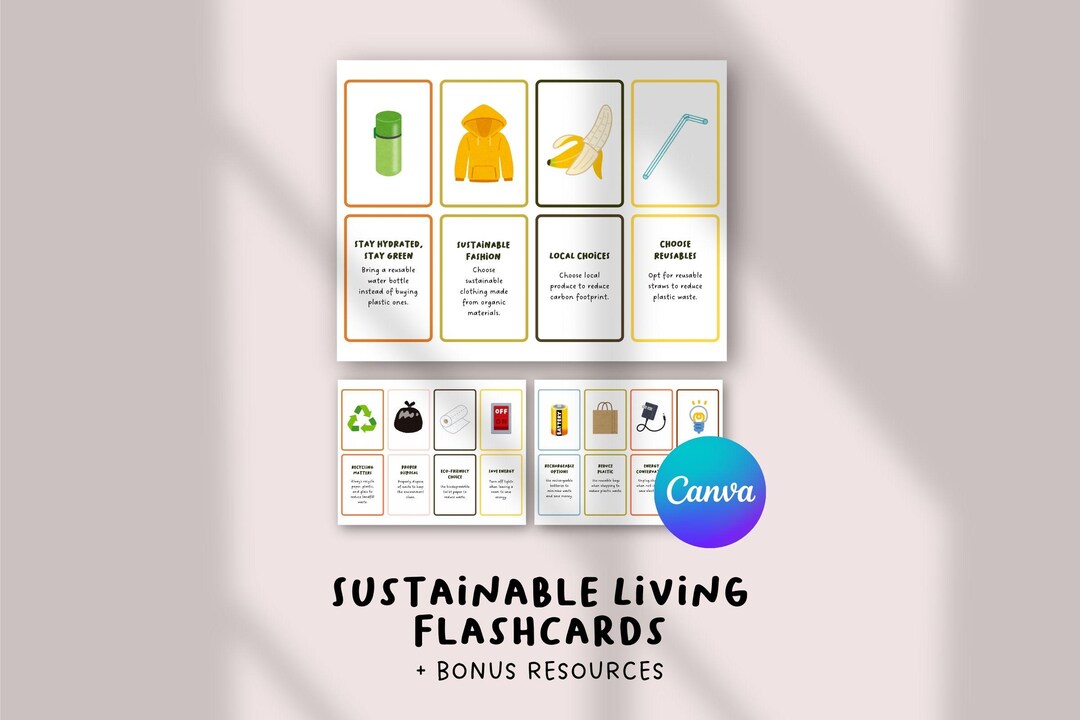 Sustainable Living Flashcards | Earth Day Activity | Environmental ...