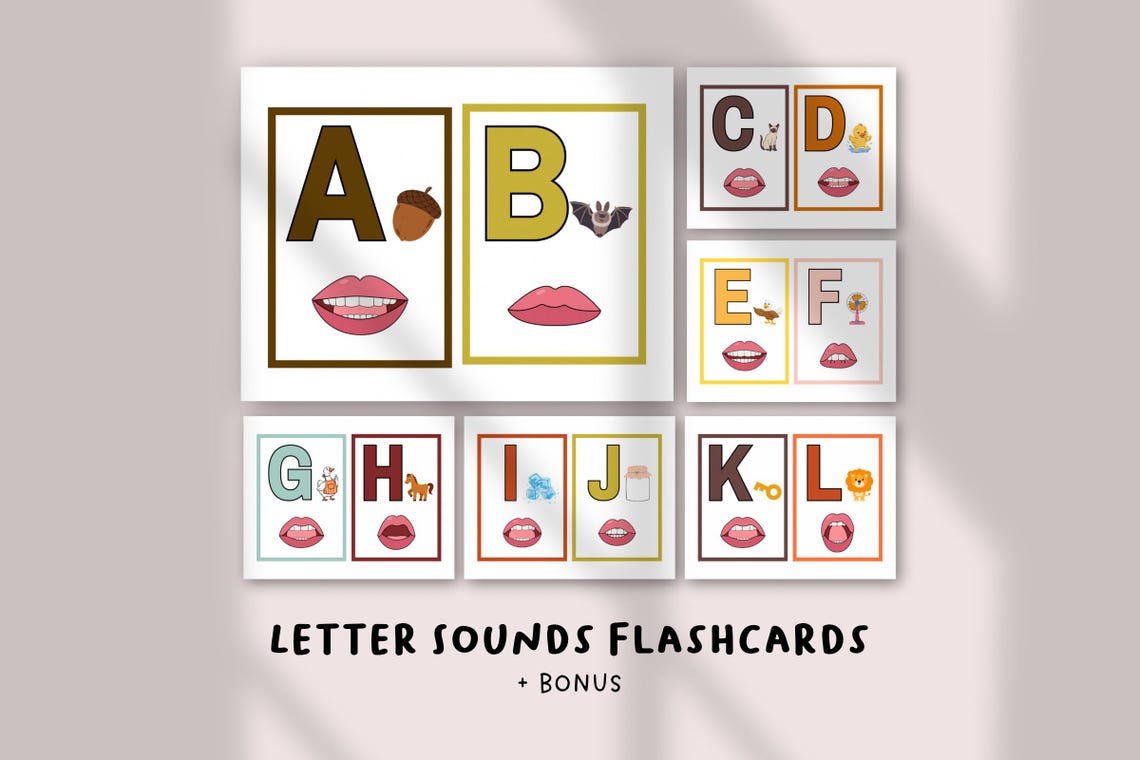 Letter Sounds Flashcards for Kids | Phonics Learning Cards | Alphabet ...