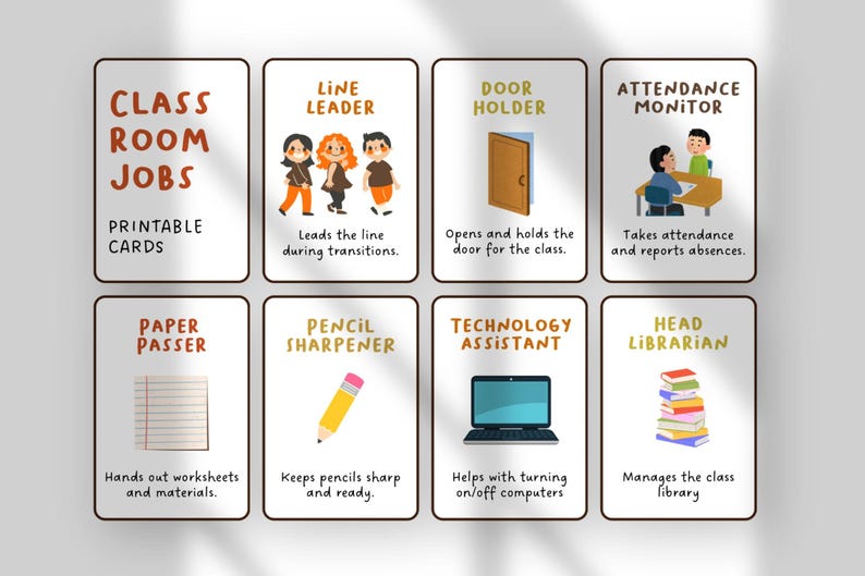 Classroom Jobs Printable Flashcards | Teacher Resources | Editable Job ...