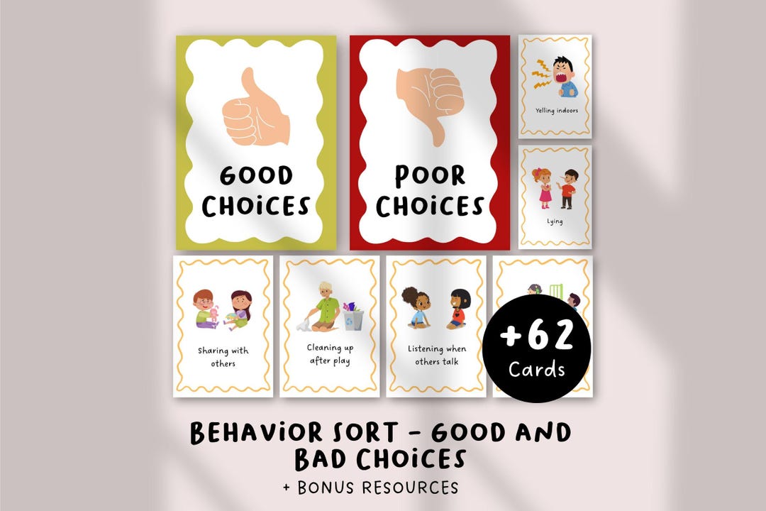 Behavior Sort Printable, Good & Bad Choices Sorting Activity, Positive ...