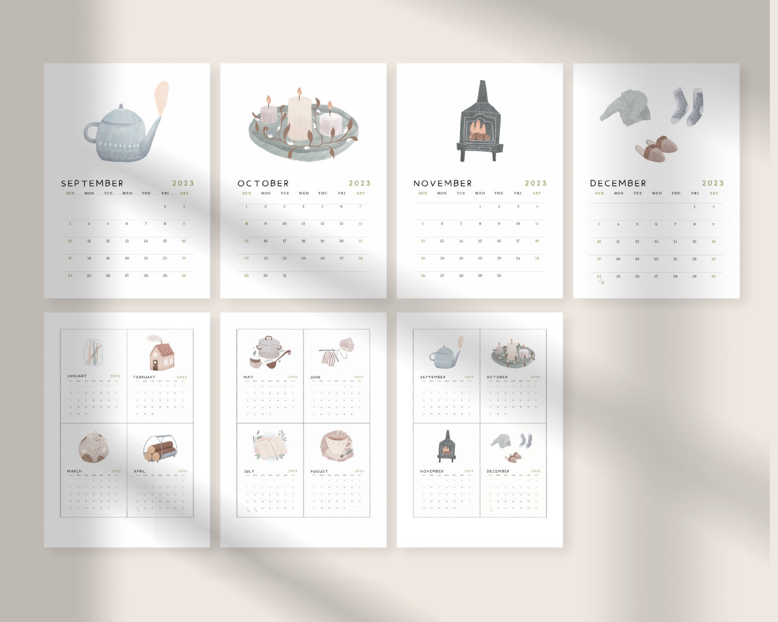 Cute Calendar 2023 Template : PDF & PNG - Etsy
