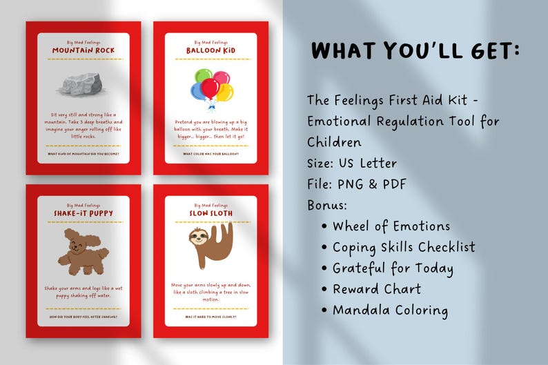 The Feelings First Aid Kit | Kids Feelings Cards, Emotional Regulation ...